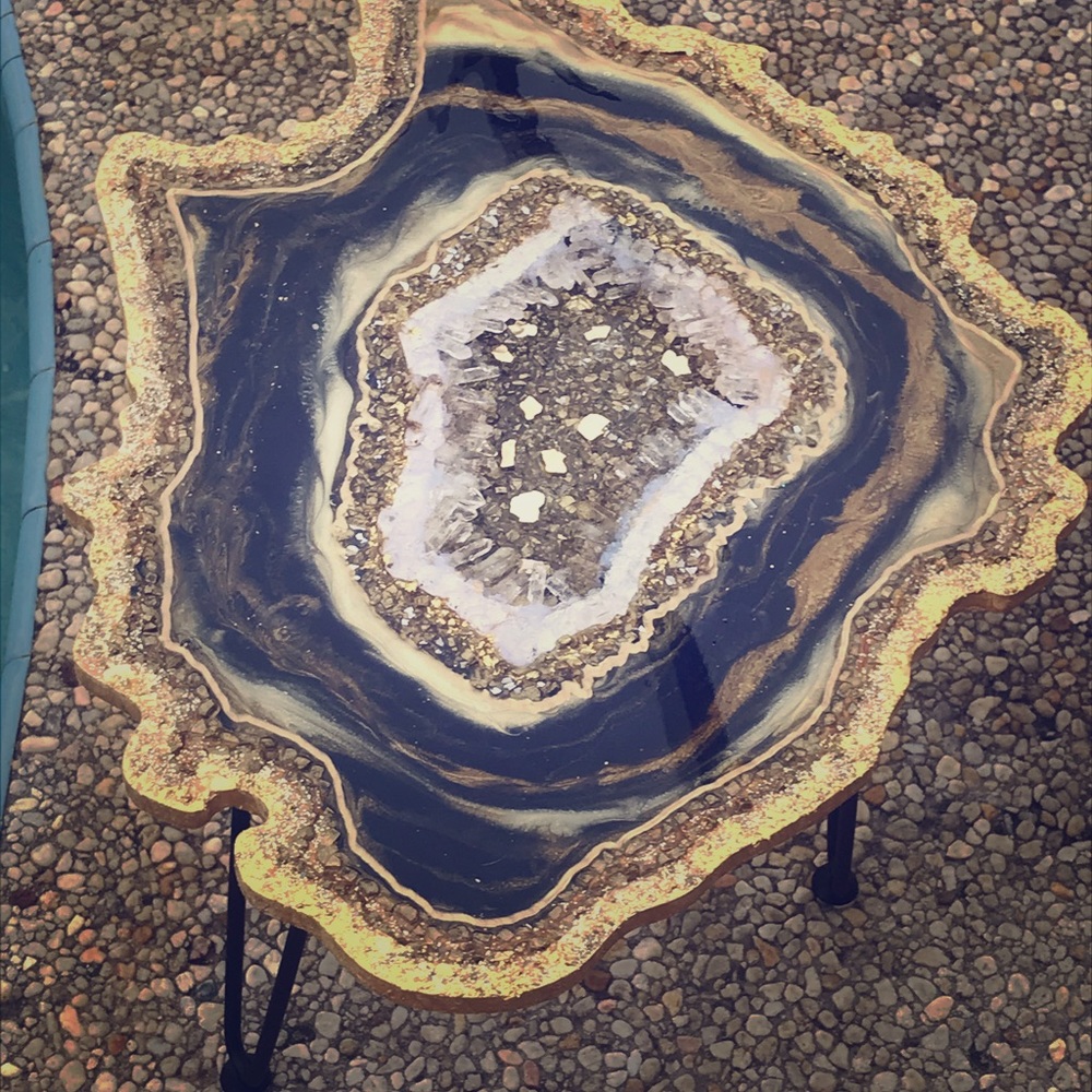 Epoxy Resin Geode Table - Gem